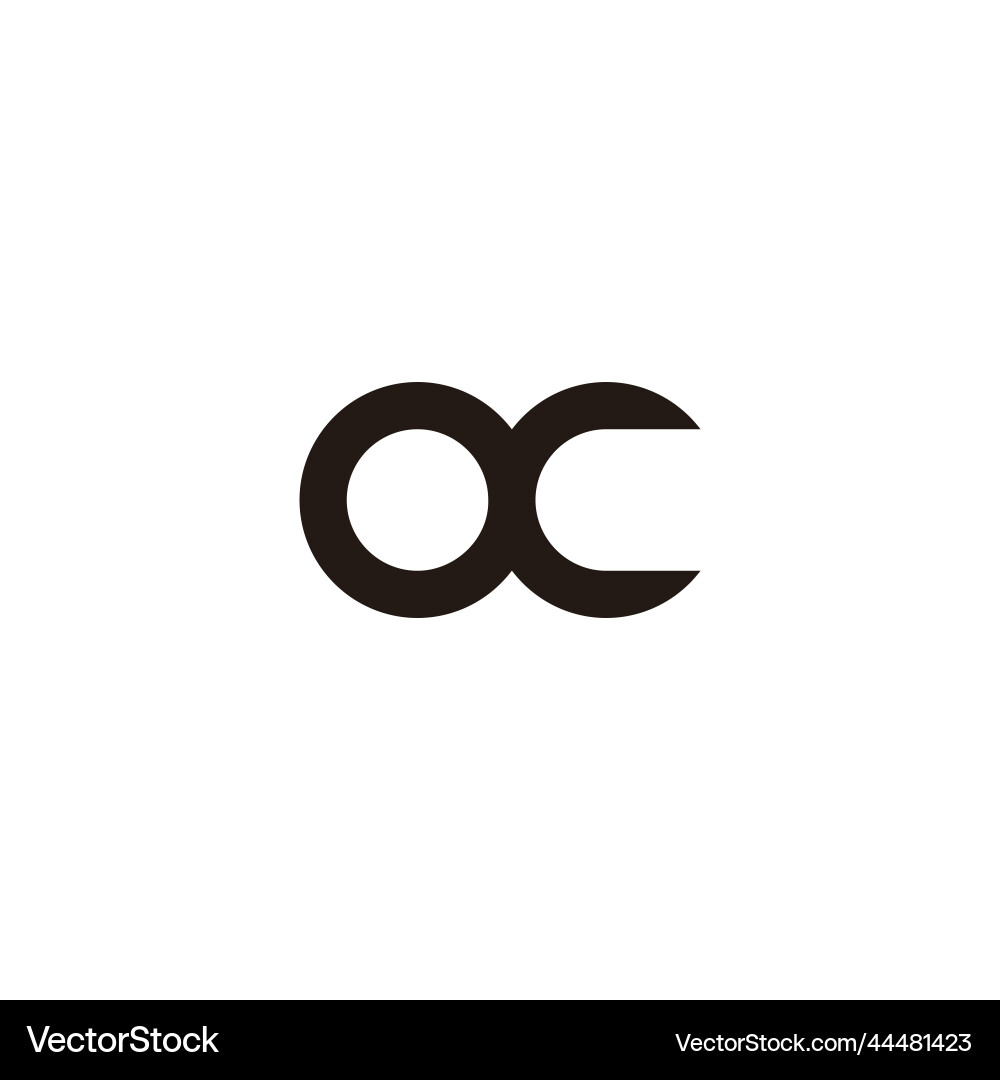 Letter oc connect geometric symbol simple logo Vector Image