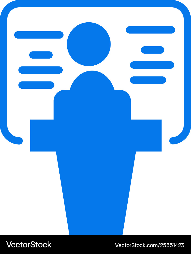 Presentation icon- business man with blackboard Vector Image