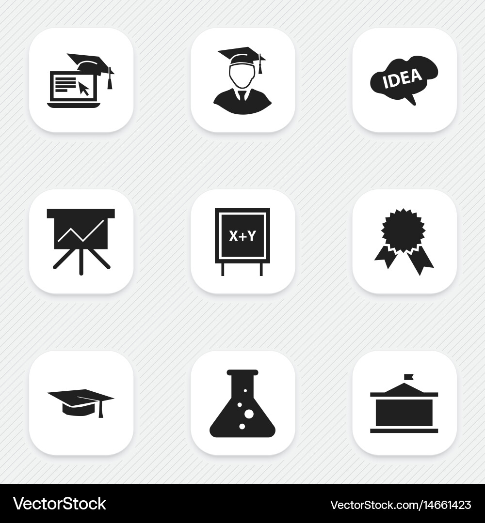 Set of 9 editable education icons includes Vector Image