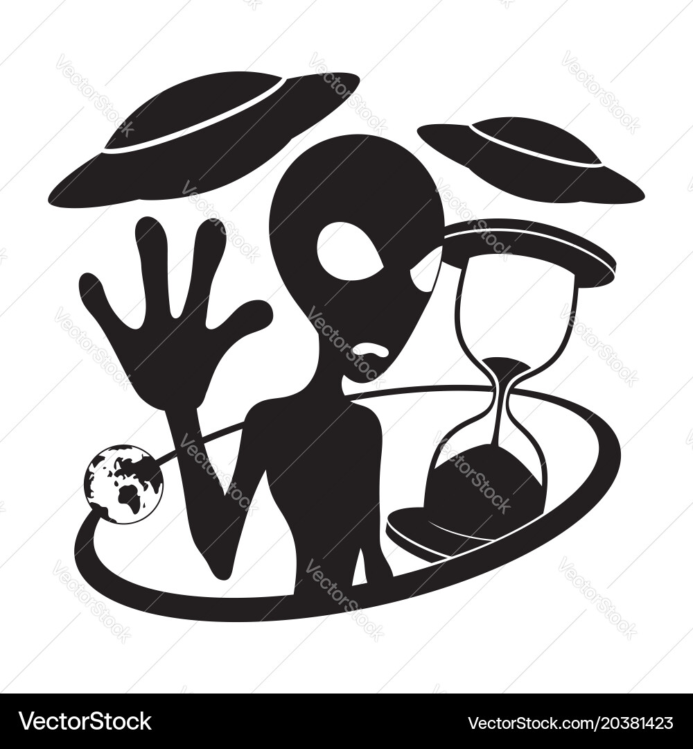 Sign of space aliens Royalty Free Vector Image