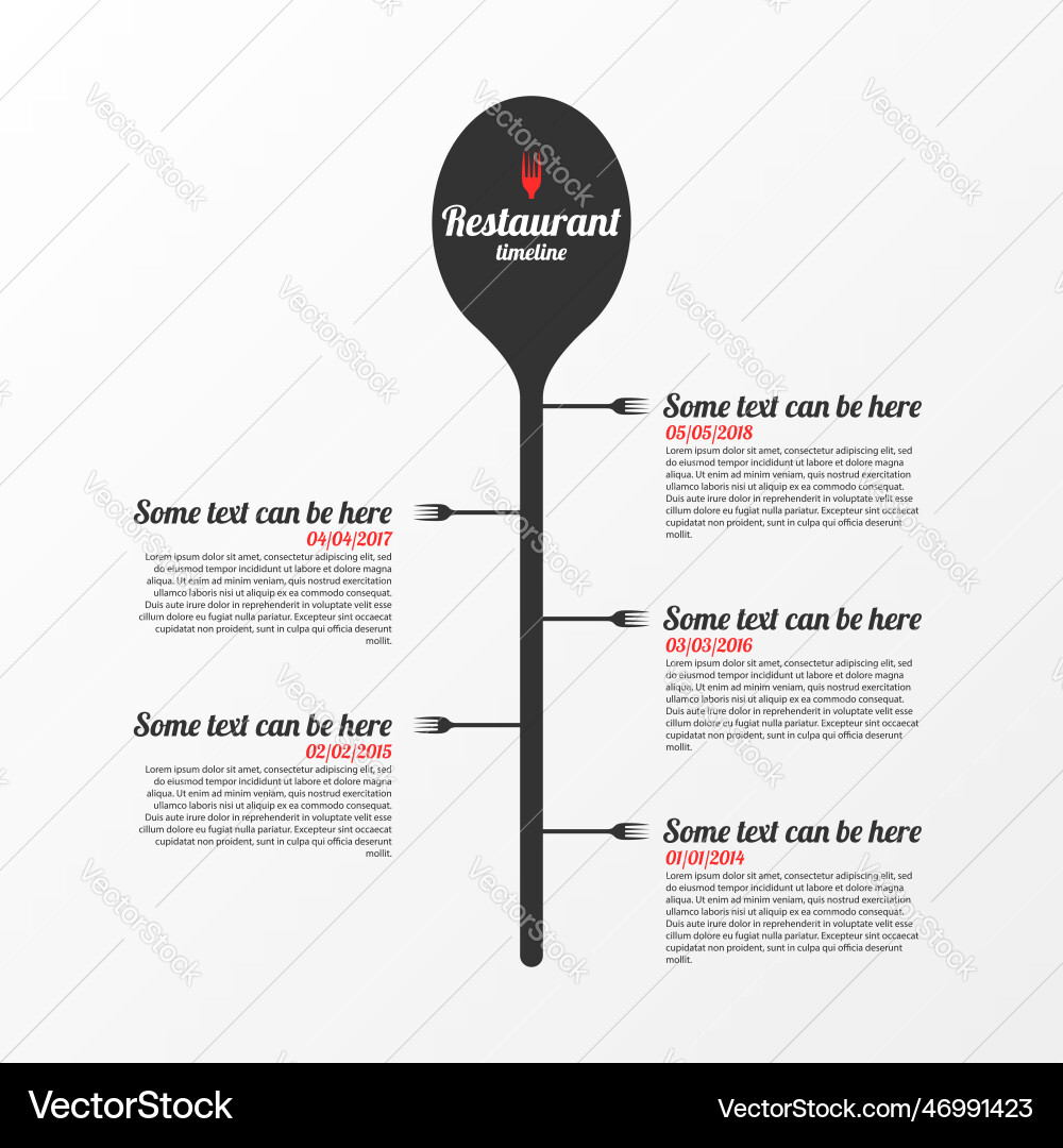 Timeline restaurant concept infographic design Vector Image