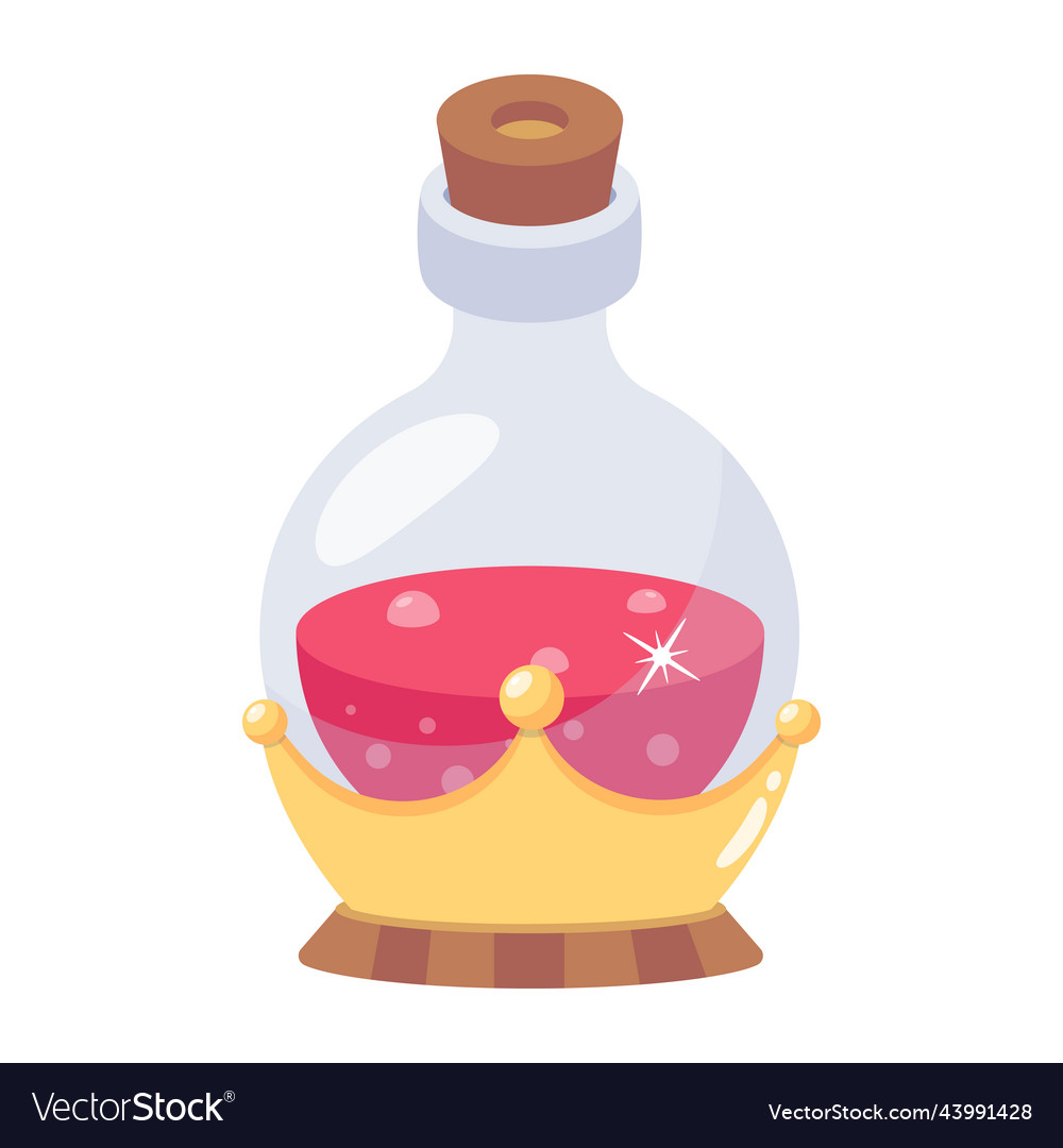 A potion bottle flat icon download Royalty Free Vector Image A potion bottle flat icon download Royalty Free Vector Image
