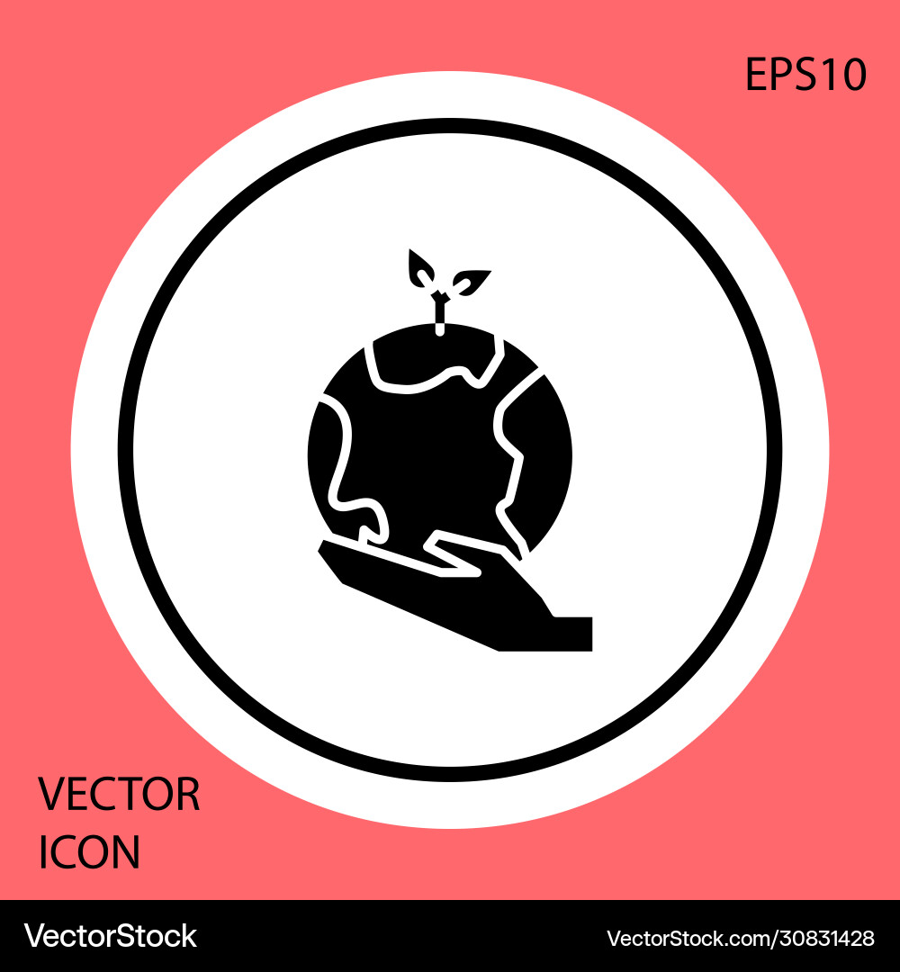 Black human hands holding earth globe icon Vector Image