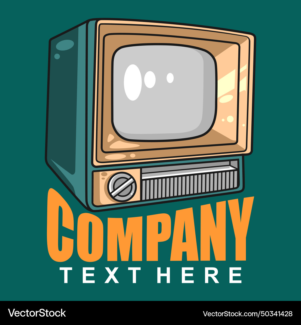 Cartoon theme television design for logo label Vector Image