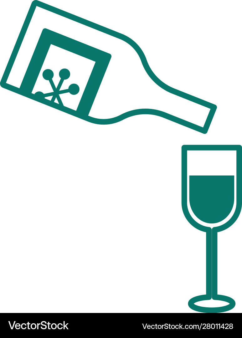 Champagne bottle and cup isolated icon Royalty Free Vector
