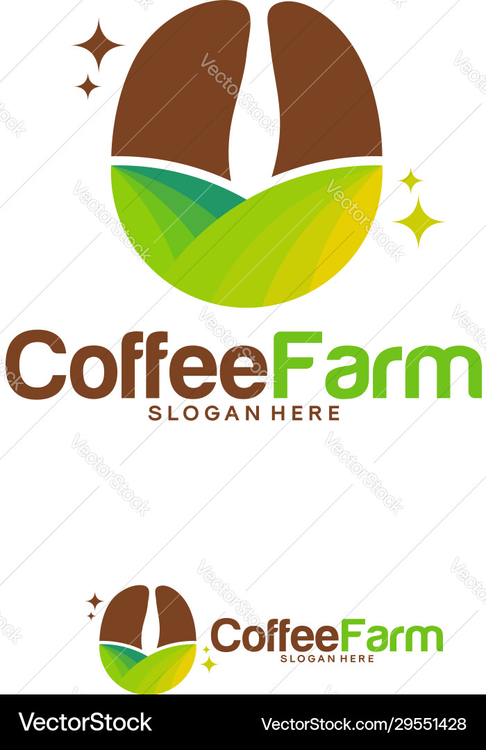 Coffee farm logo designs concept nature Royalty Free Vector