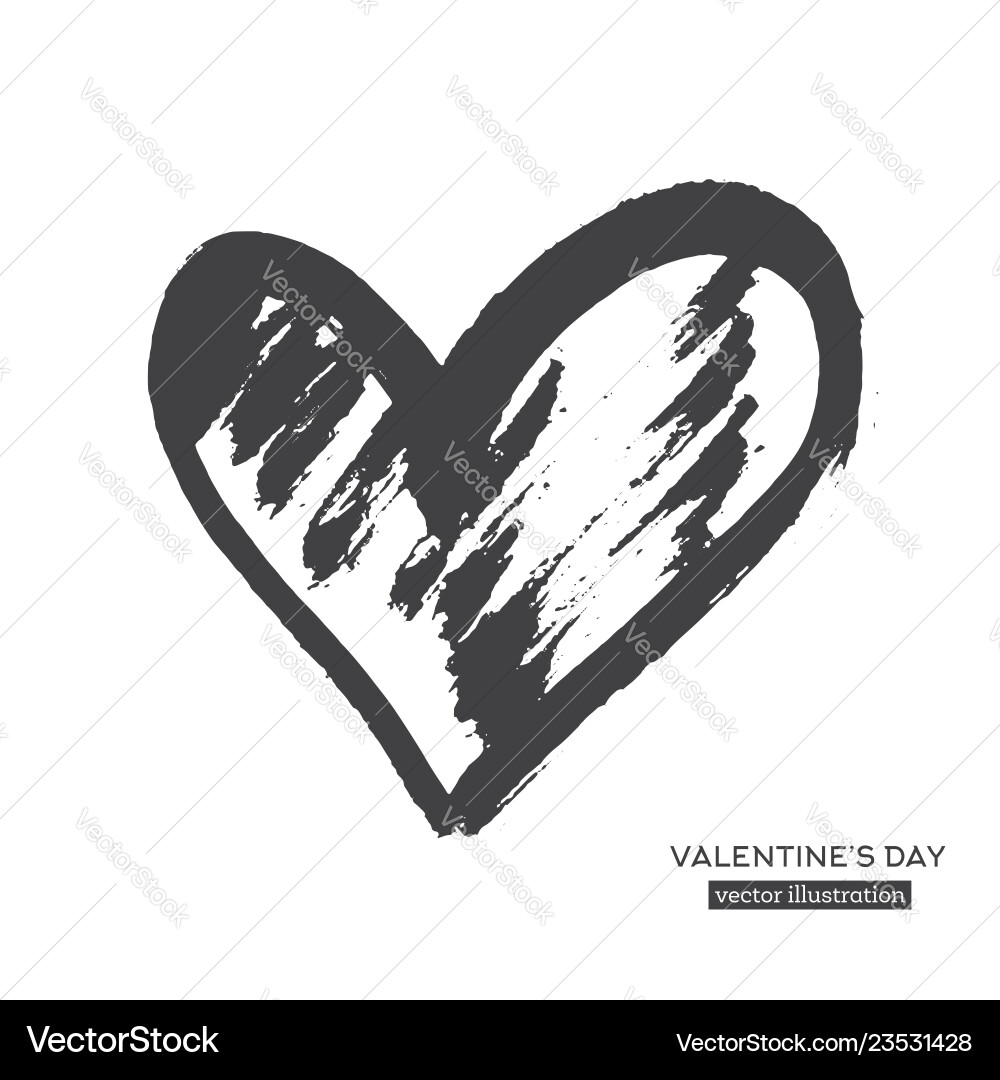 Hand drawn calligraphy heart isolated on white Vector Image