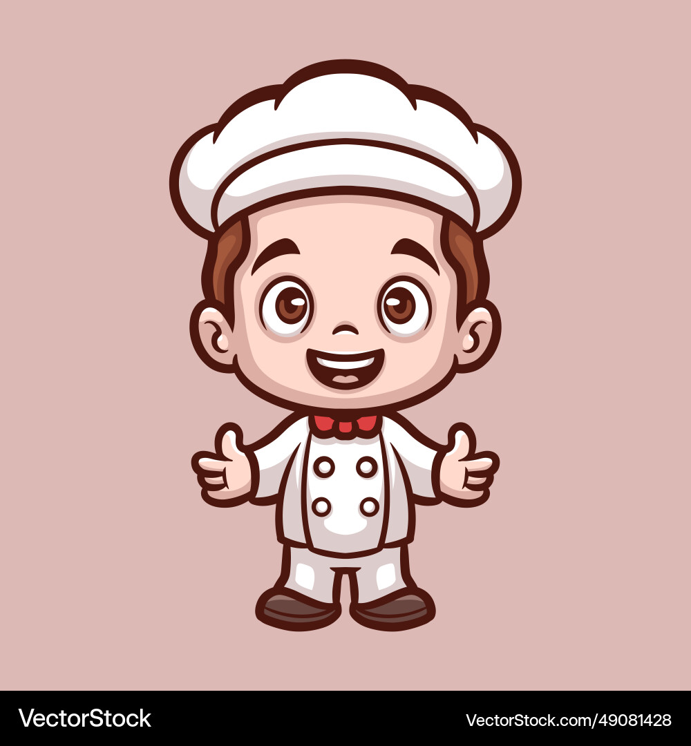 Kids chef happy cartoon Royalty Free Vector Image
