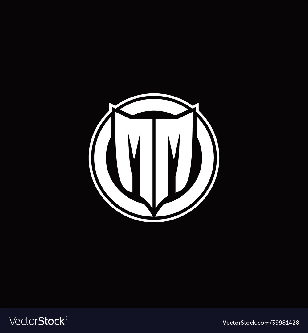 Mm logo monogram with shield and circluar shape Vector Image