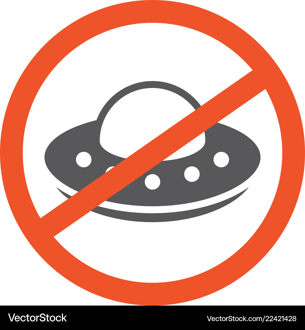 No ufo symbol design forbidden sign Royalty Free Vector