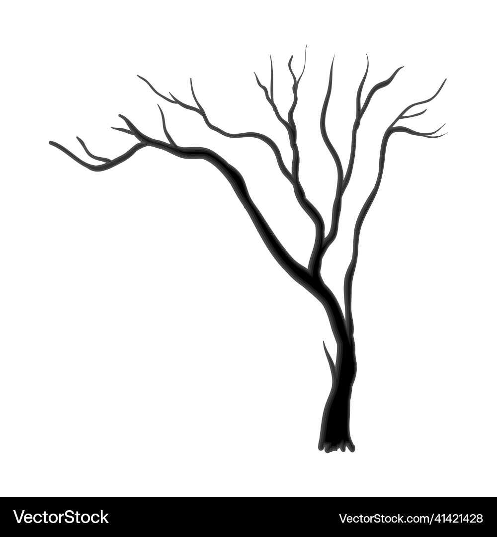 Realistic green old dry tree isolated on white Vector Image