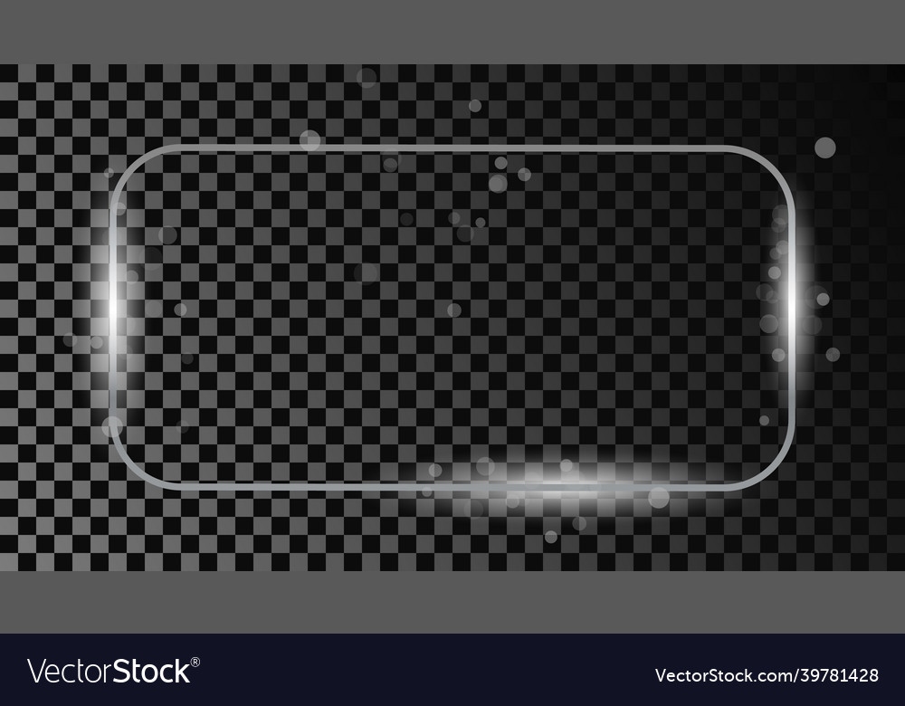 Silver glowing rounded rectangular frame Vector Image