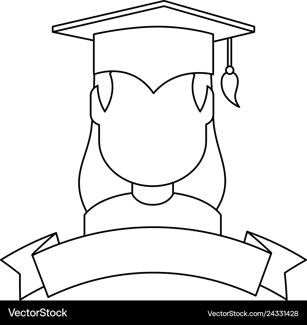Woman student graduated avatar character Vector Image