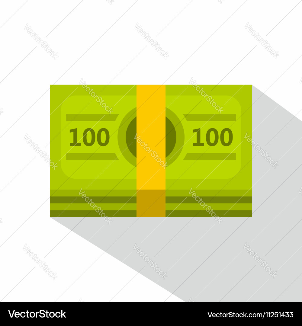 Bundle of money icon flat style Royalty Free Vector Image