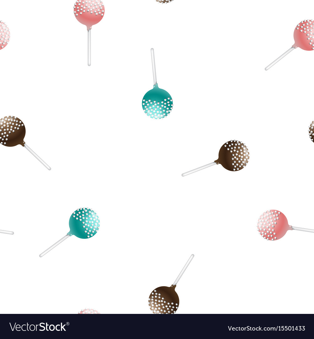 Cake pops seamless pattern Royalty Free Vector Image