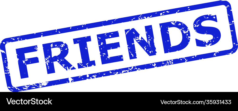 Friends stamp with grunge style and rounded Vector Image