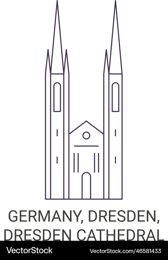 Germany dresden cathedral travel Royalty Free Vector Image