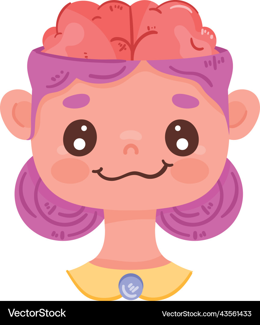 Girl with brain organ Royalty Free Vector Image