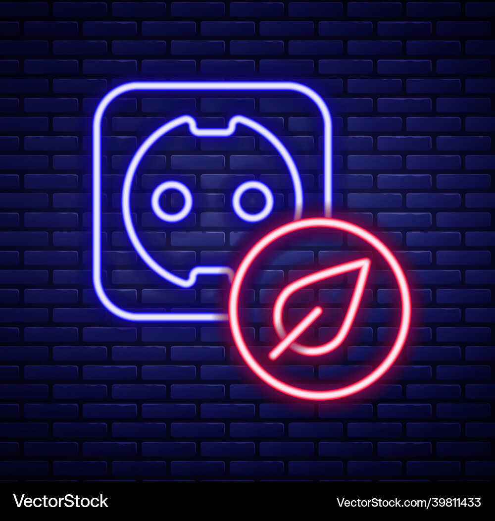 Glowing neon line electrical outlet icon isolated Vector Image