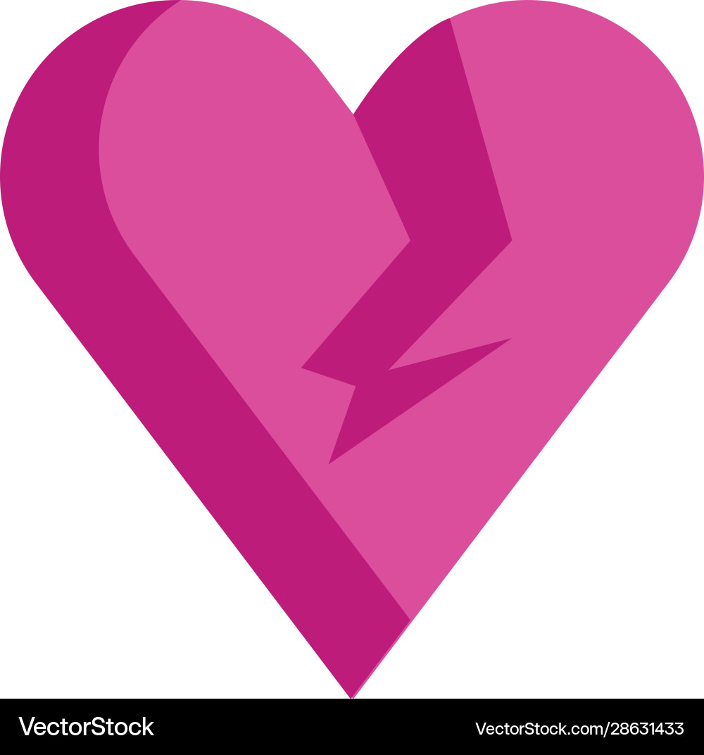 Happy valentines day heart broken Royalty Free Vector Image