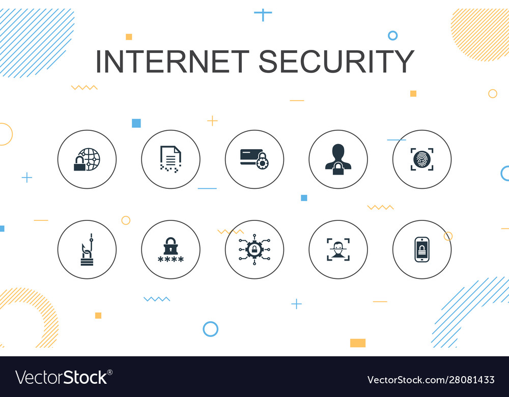 Internet security trendy infographic template Vector Image Internet security trendy infographic template Vector Image
