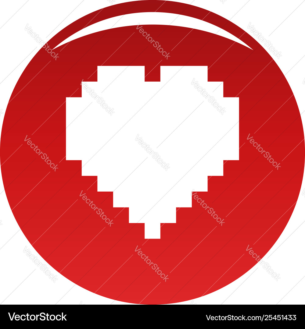 Pixel heart icon red Royalty Free Vector Image