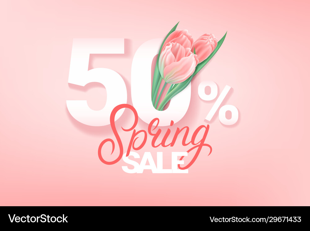 Spring promotion sale banner template Royalty Free Vector