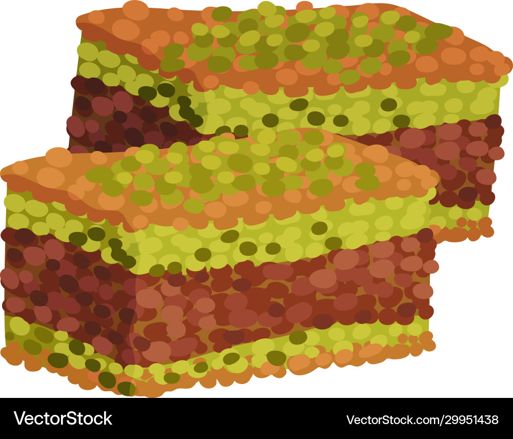 Arabic turkish delight or pastry with nut filling Vector Image