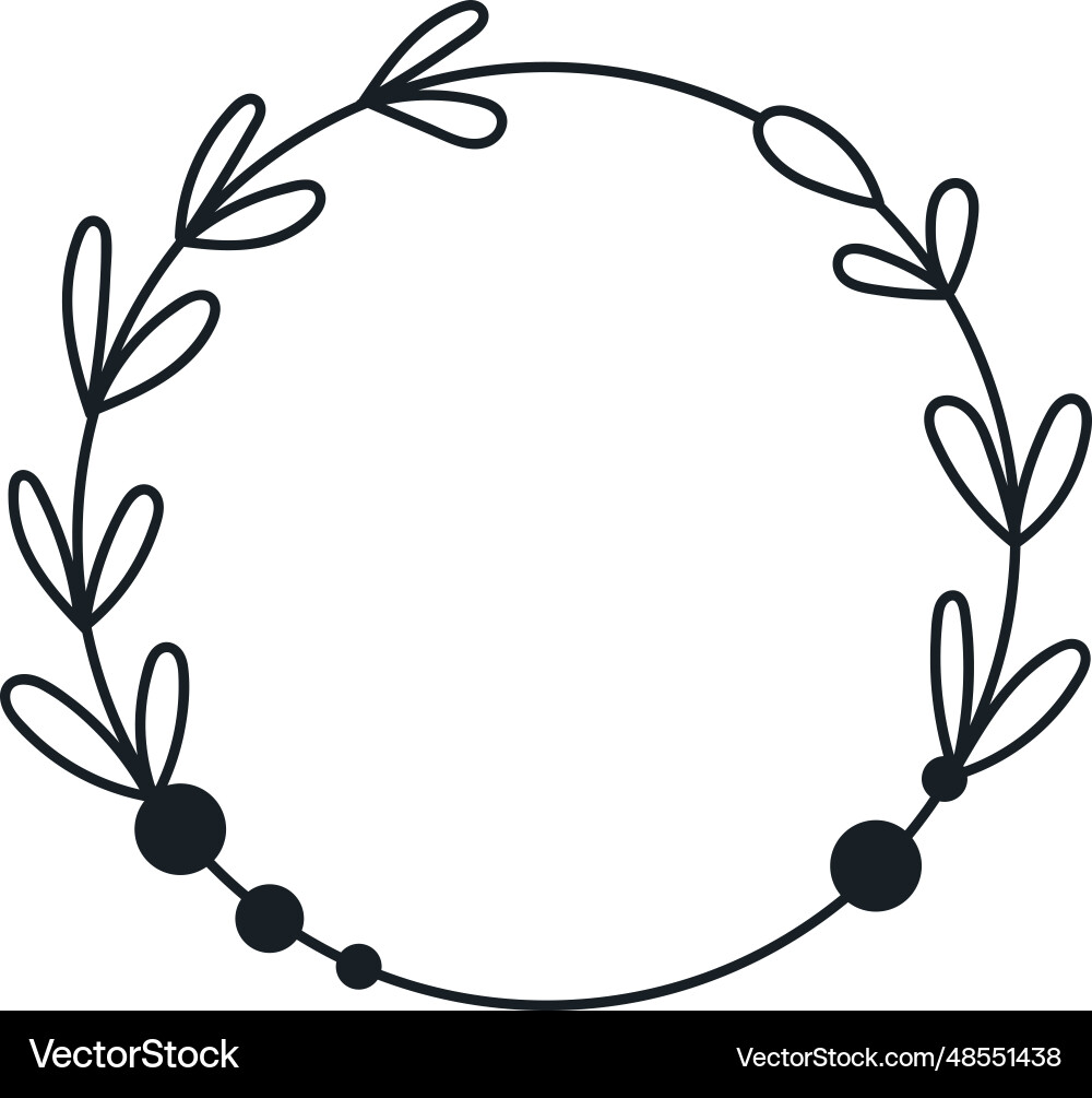 Christmas floral circle wreath Royalty Free Vector Image