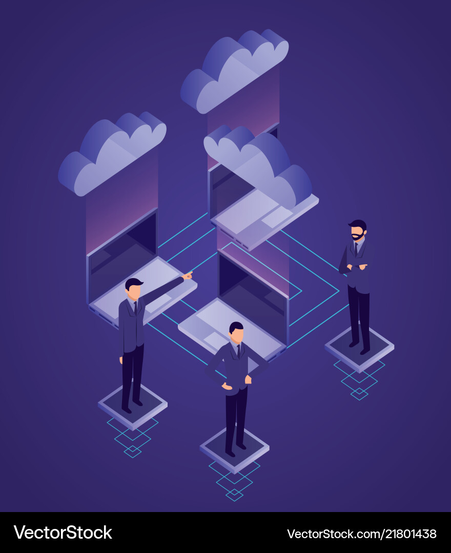 Data network businessman concept Royalty Free Vector Image