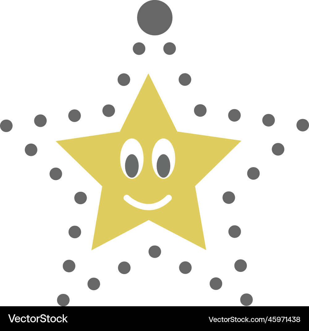 Dotted star shape for tracing lines preschool Vector Image