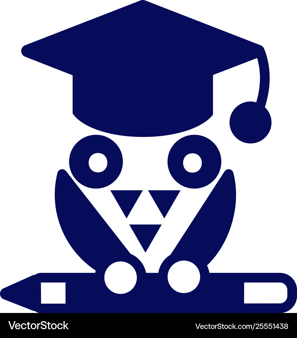 Education symbol icon- owl bird with Royalty Free Vector