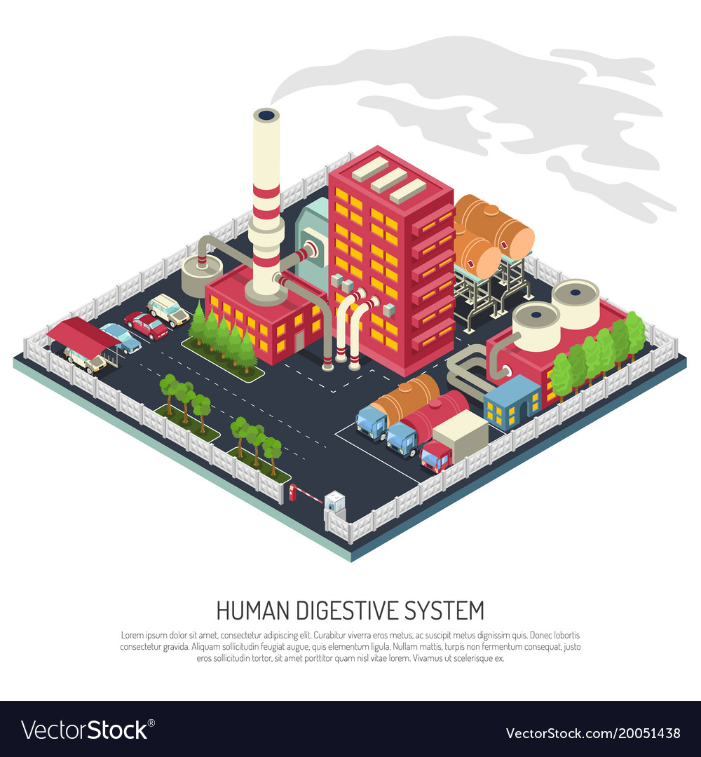 Factory isometric composition Royalty Free Vector Image