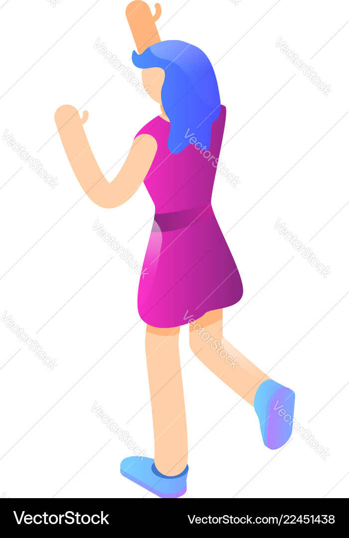 Girl hand up icon isometric style Royalty Free Vector Image