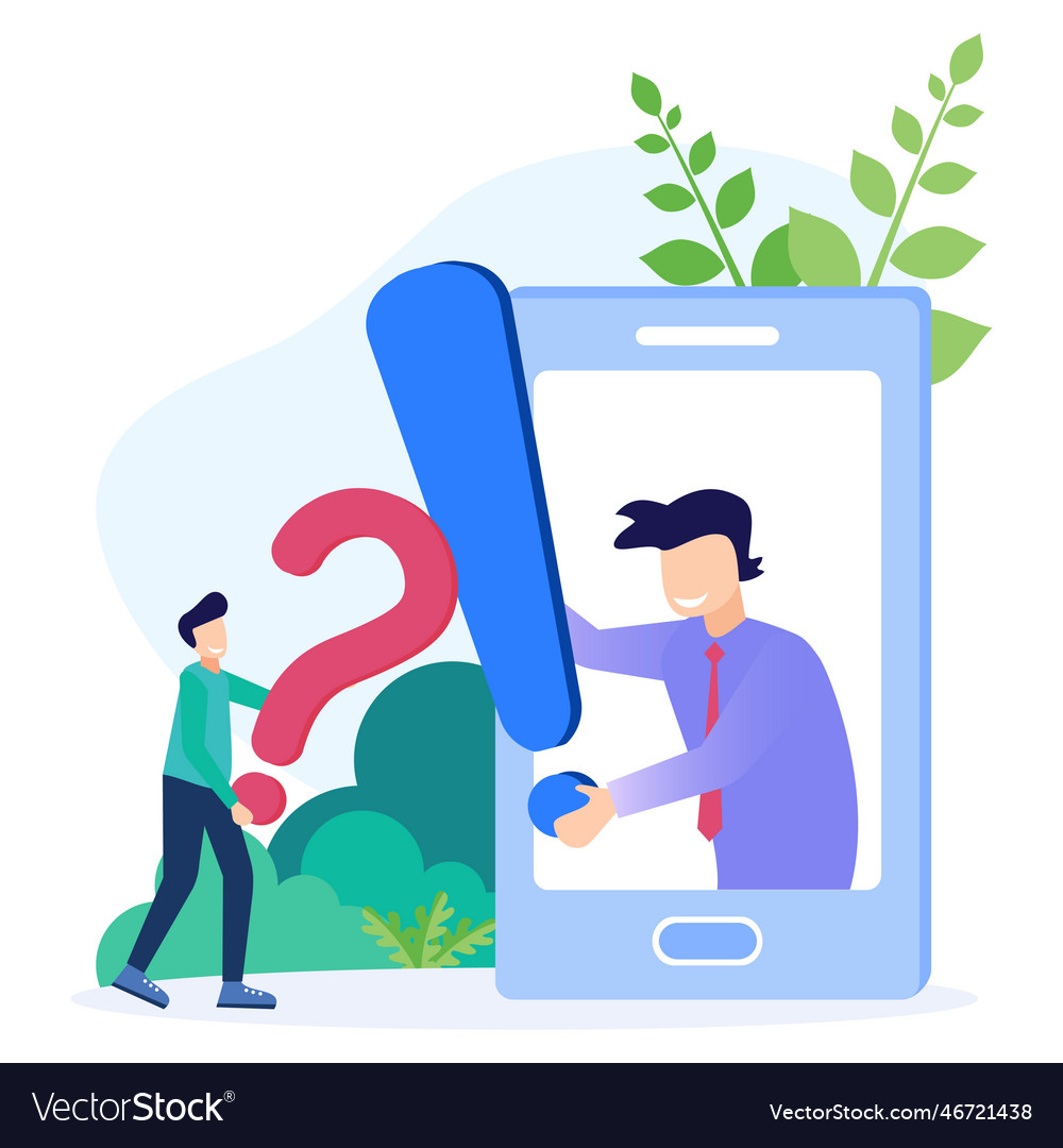 Graphic cartoon character of question and answer Vector Image