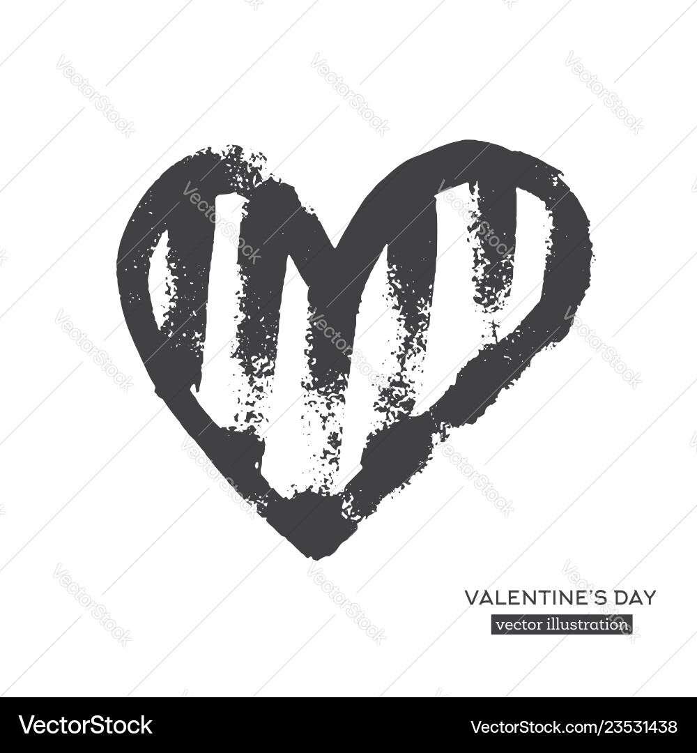 Hand drawn calligraphy heart isolated on white Vector Image