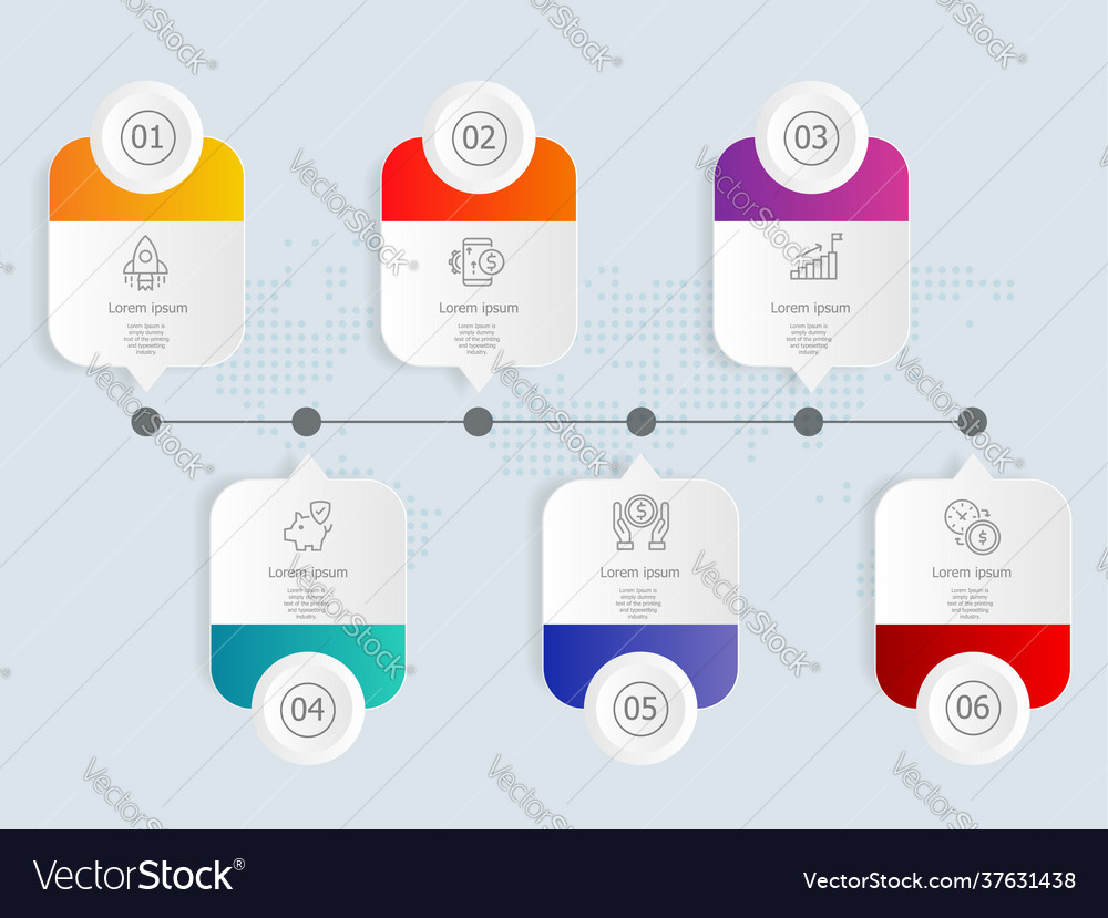 Horizontal infographic presentation element Vector Image