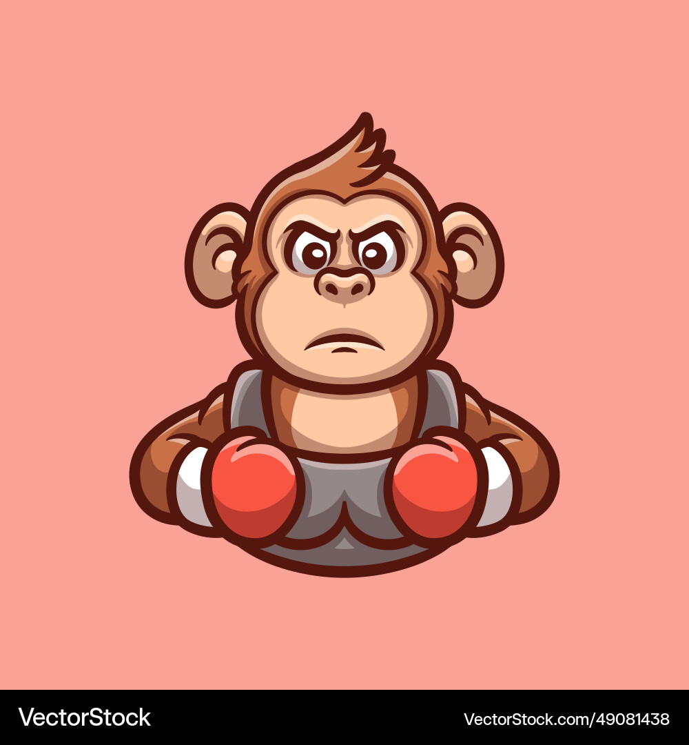 Monkey boxer cartoon Royalty Free Vector Image