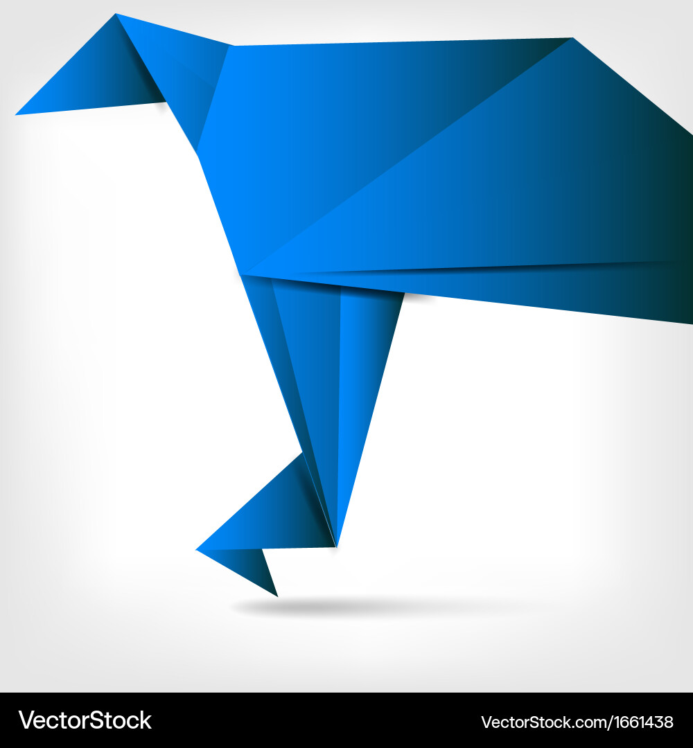 Origami paper bird on abstract background Vector Image