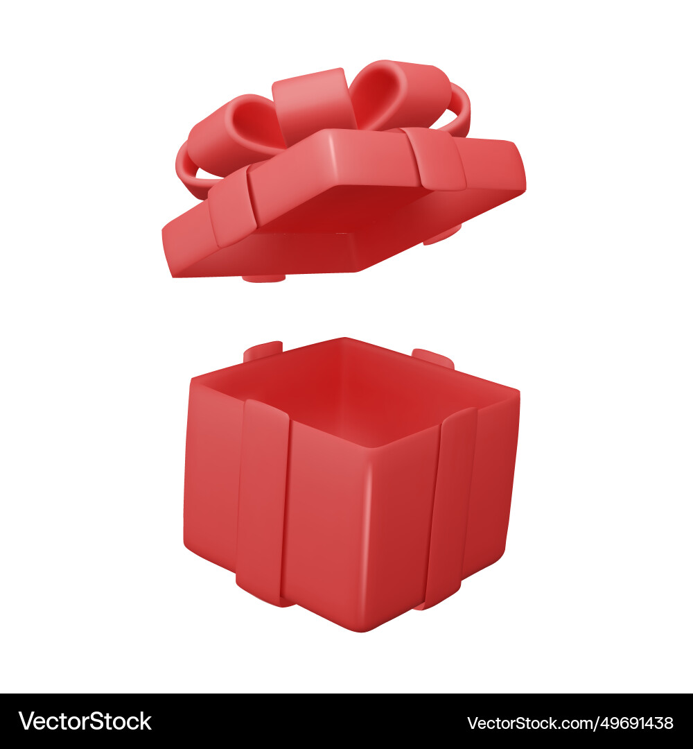 Realistic holiday design with red open gift box Vector Image