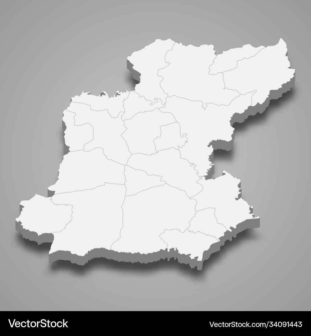 3d map roi et is a province thailand Royalty Free Vector