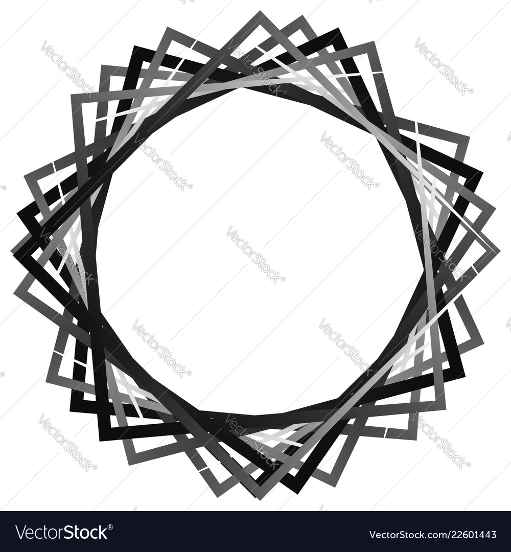 Abstract rotating intersecting squares edgy sharp Vector Image