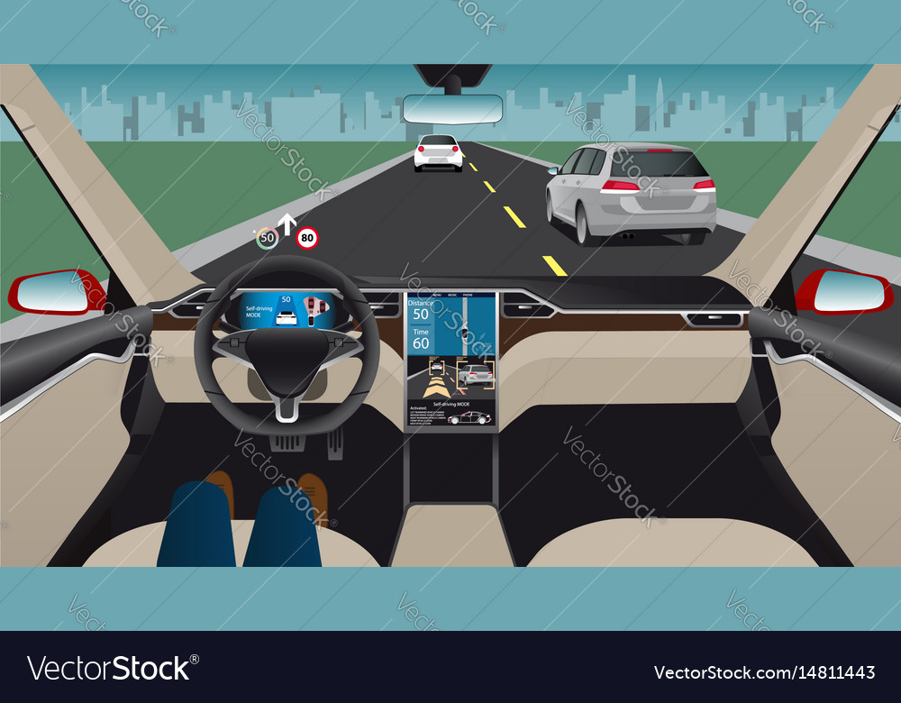 Autonomous self-driving car Royalty Free Vector Image Autonomous self-driving car Royalty Free Vector Image