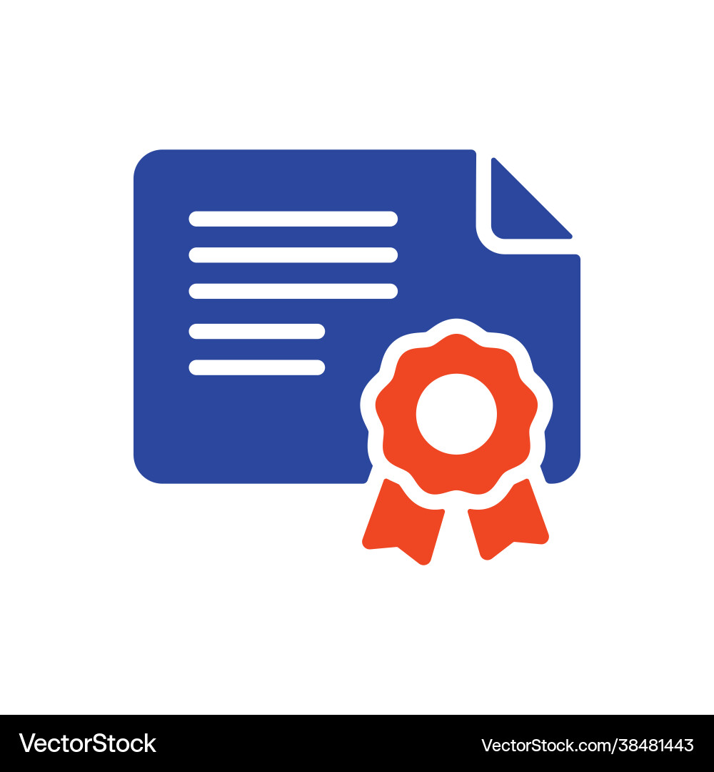 Certified outline flat glyph icon workspace sign Vector Image