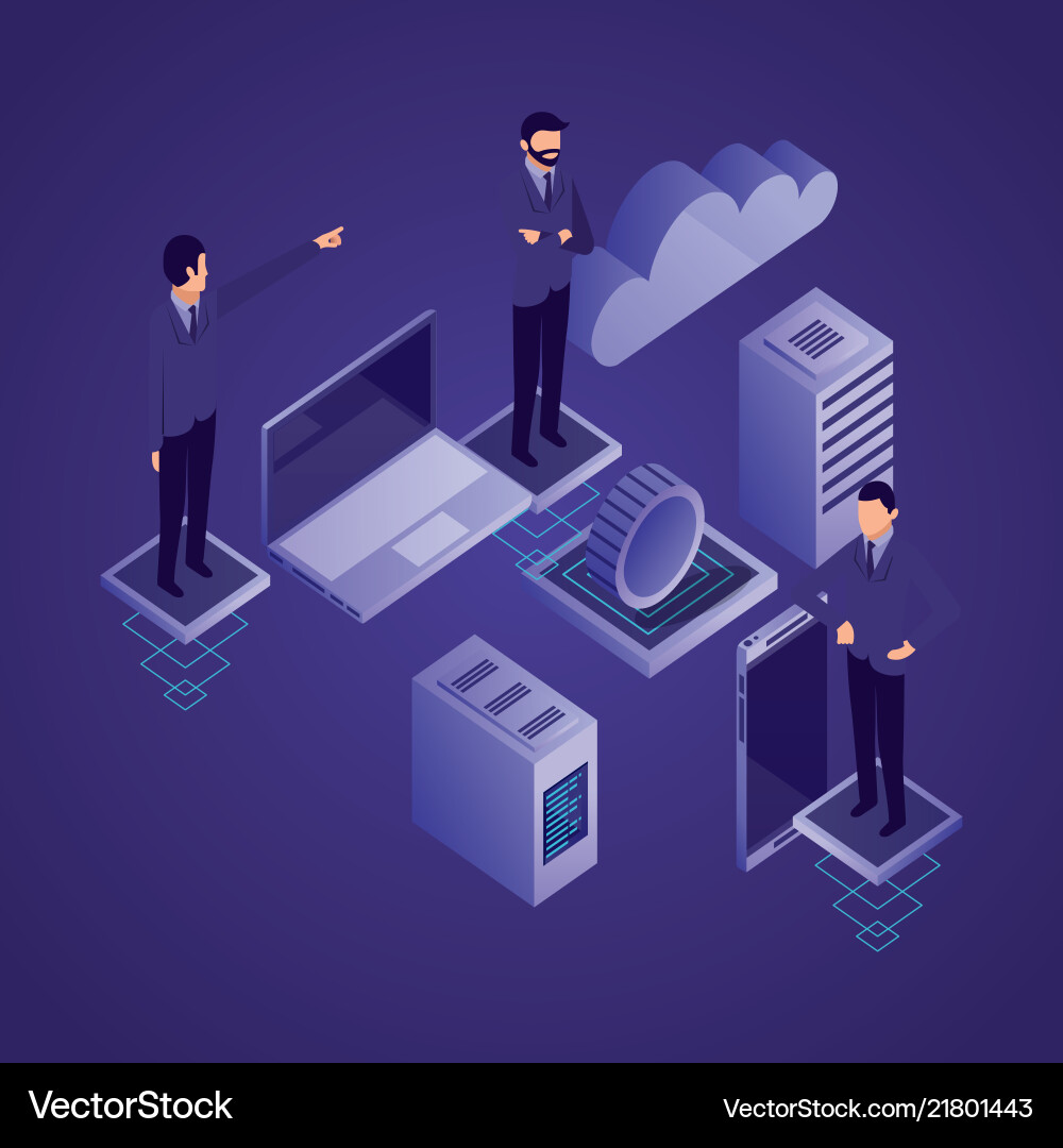 Data network businessman concept Royalty Free Vector Image