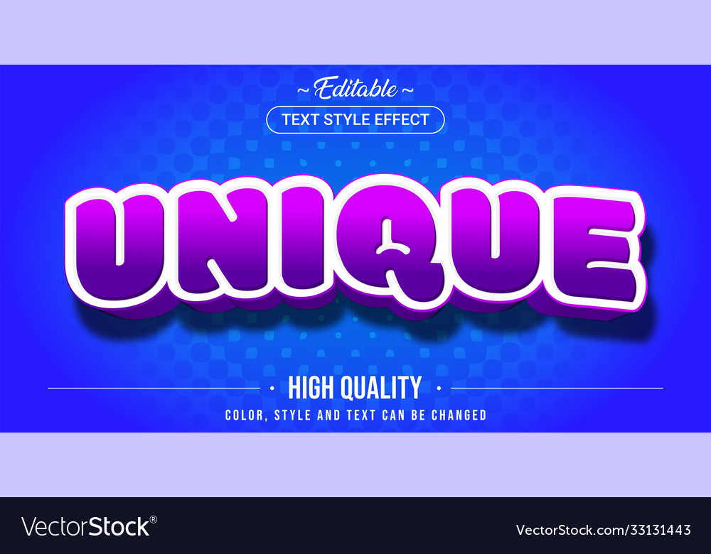 Editable text style effect - unique theme Vector Image