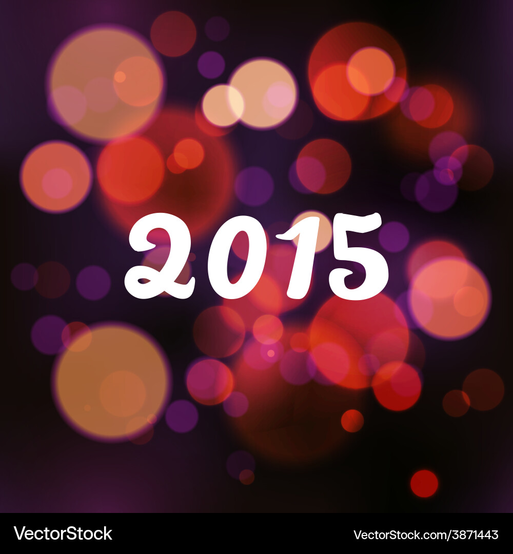 Happy 2015 new year on blurred background Vector Image