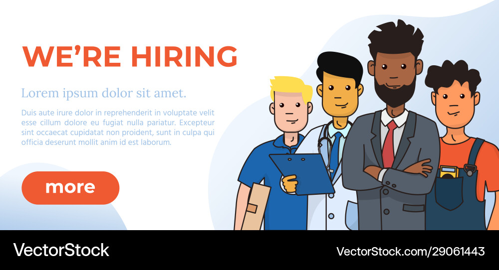 Hiring and recruitment design poster Royalty Free Vector