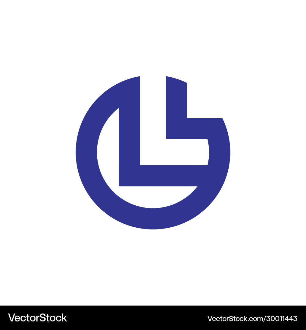 Letter l geometric line circle logo Royalty Free Vector