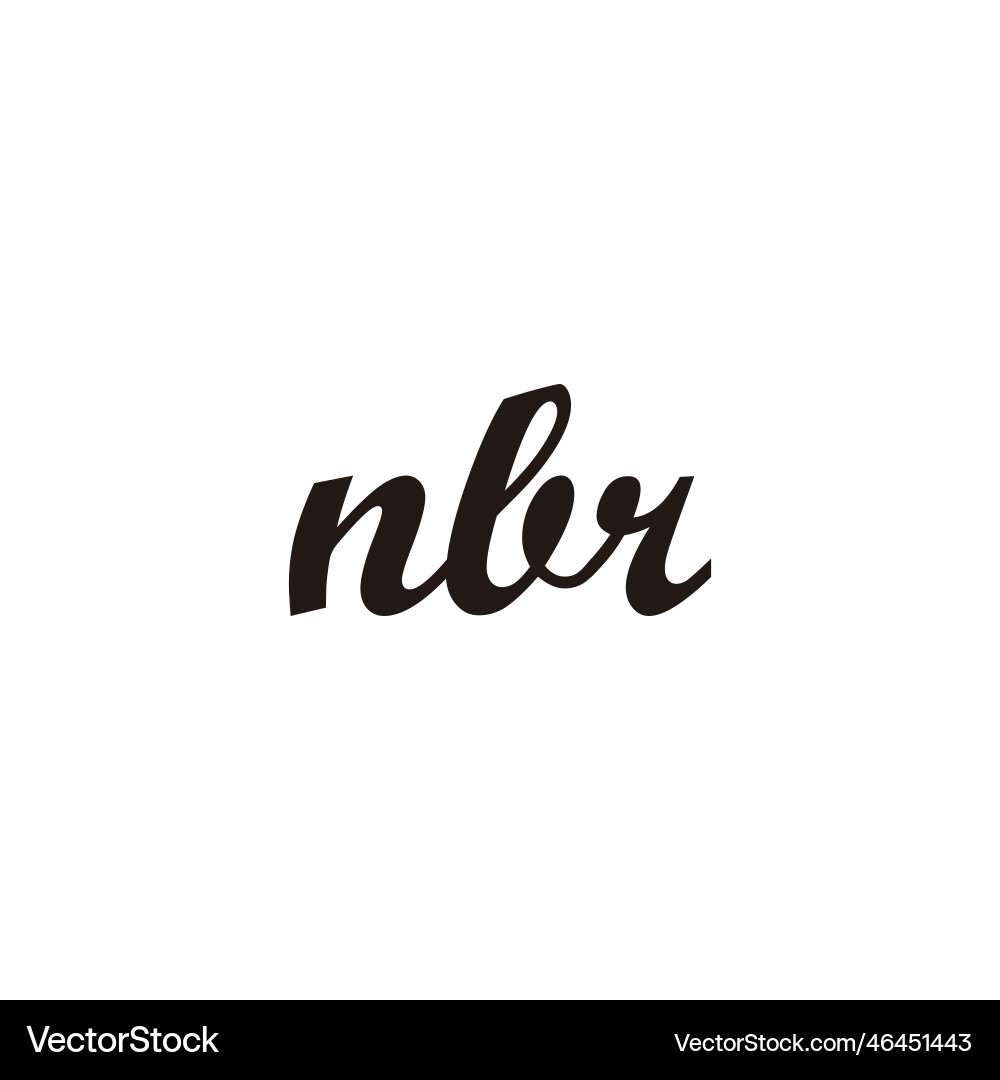 Letter nbr connect geometric symbol simple logo Vector Image